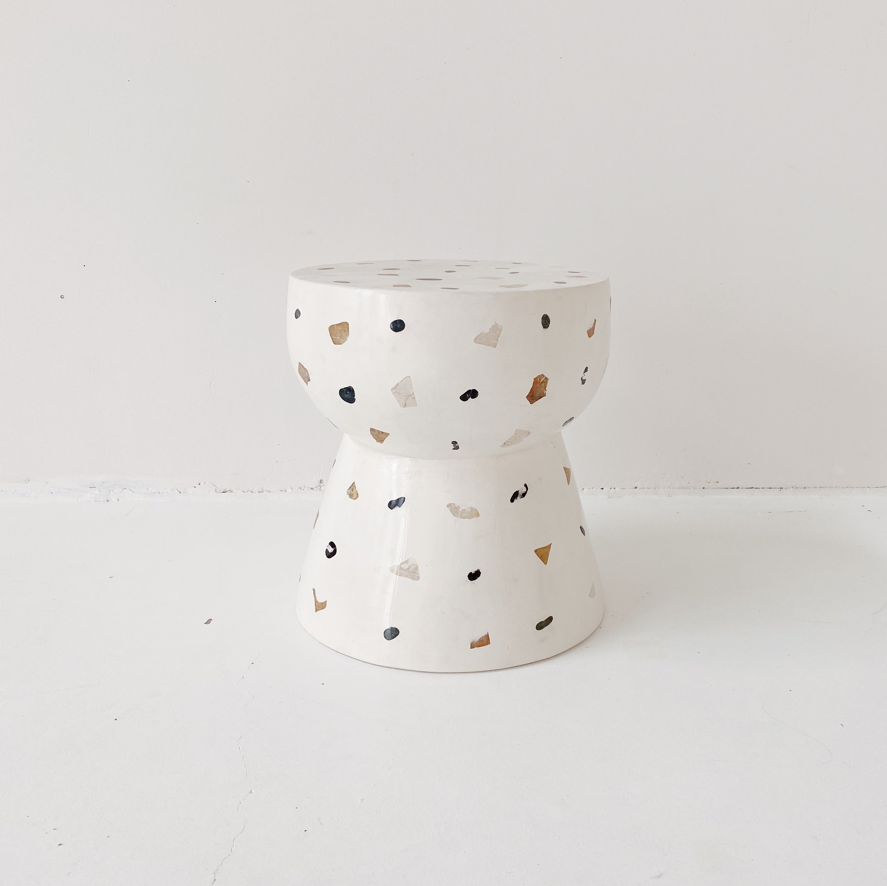 TERRAZZO EGG CUP STOOL | NATURAL – HELLO TRADER