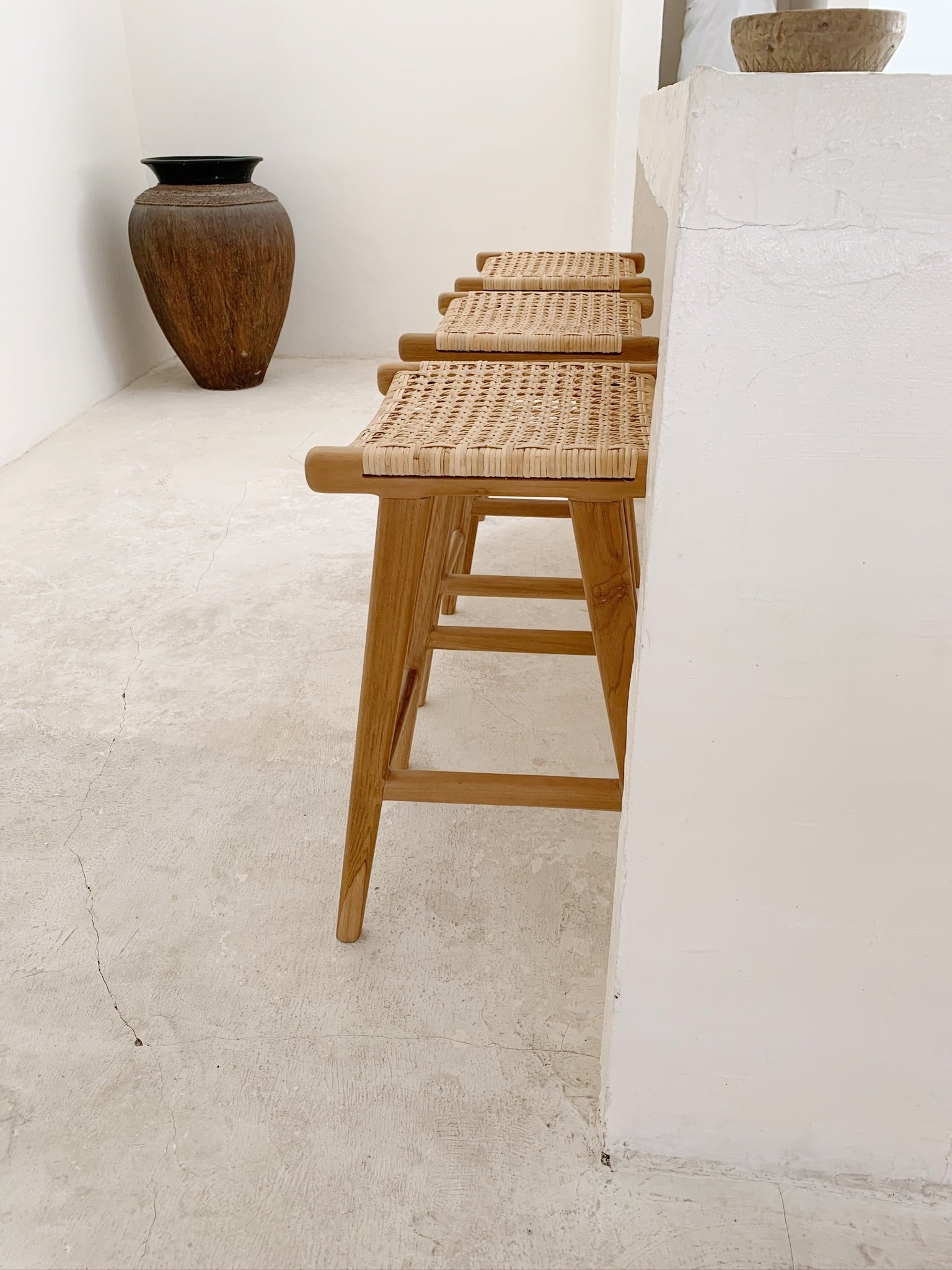 ISLANDER TEAK & RATTAN BARSTOOL - WITHOUT BACK – HELLO TRADER