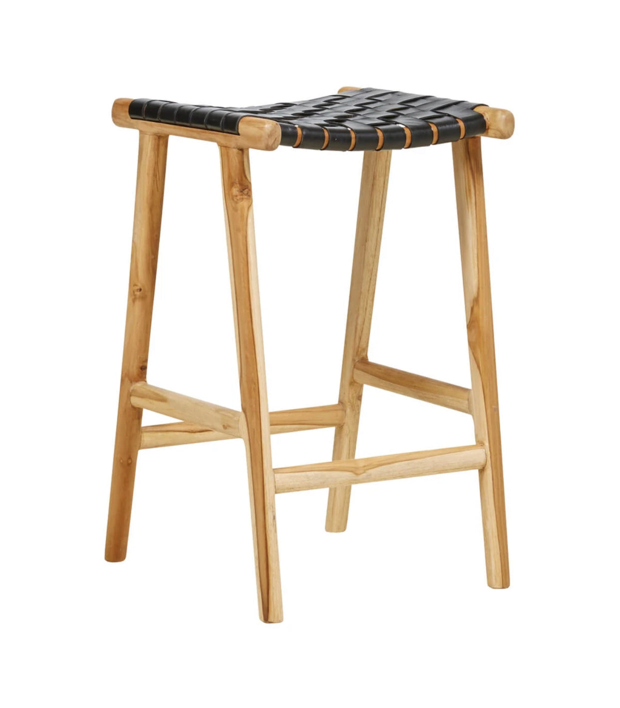 HELLO LEATHER + TEAK STOOL – HELLO TRADER